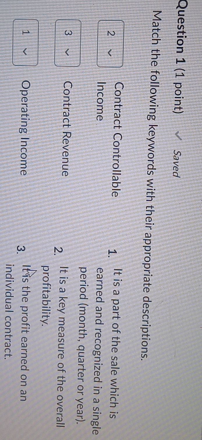 Match the following keywords with their | StudyX