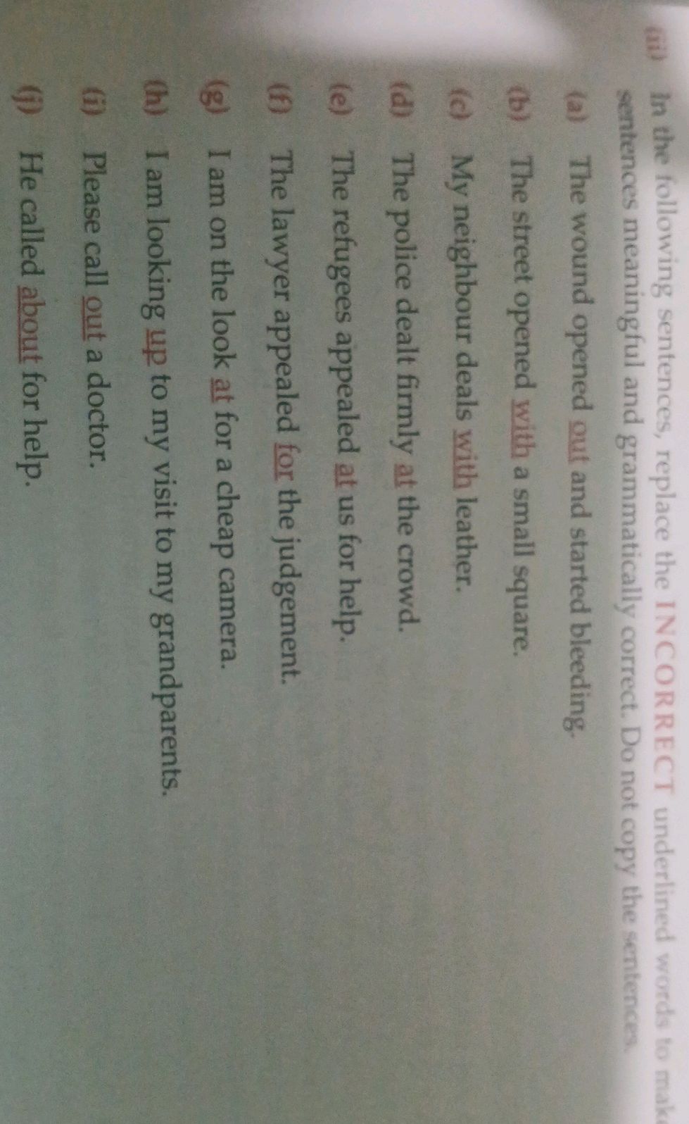 (iii) In the following sentences, replace | StudyX