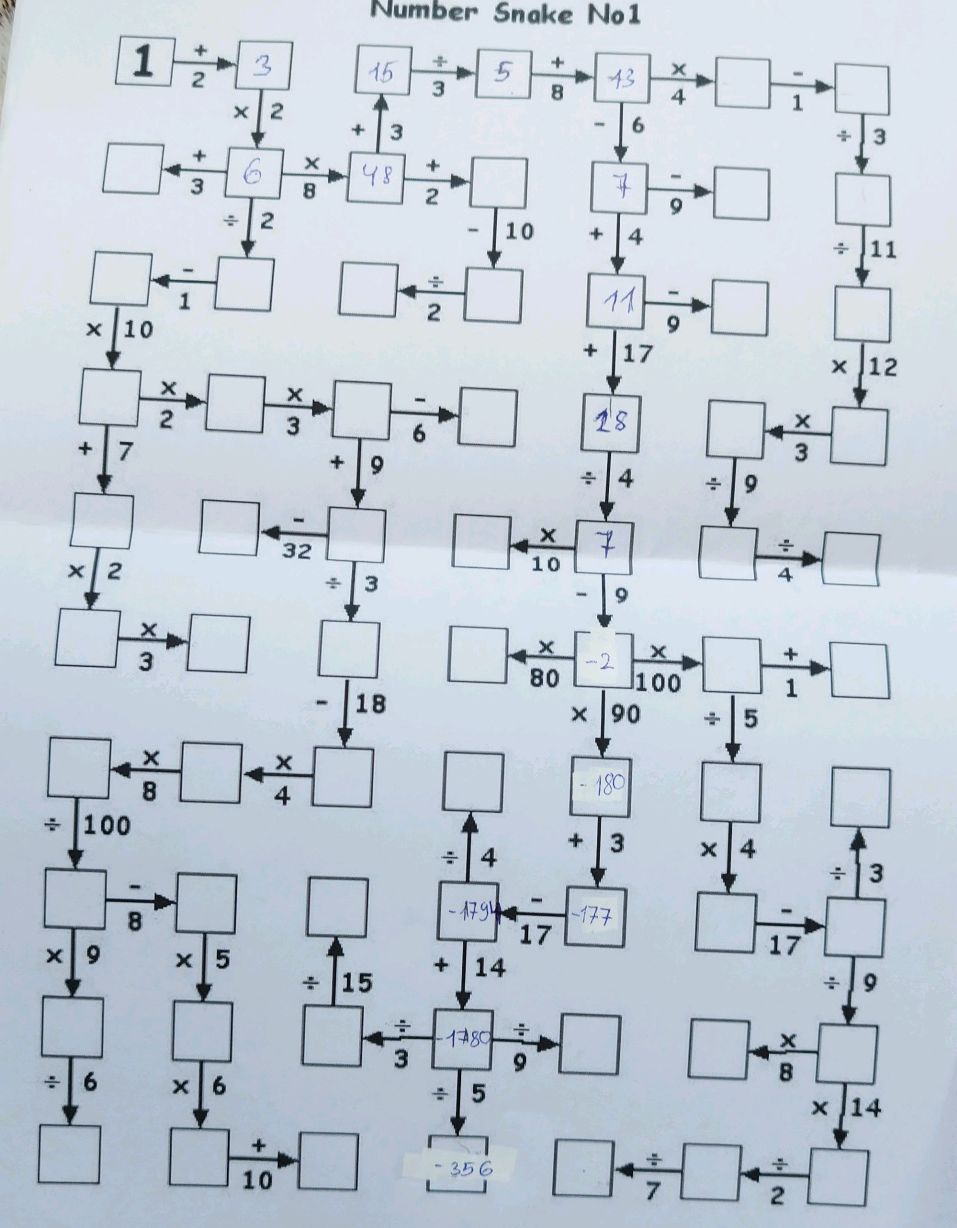 The image presents a "Number Snake" puzzle. | StudyX