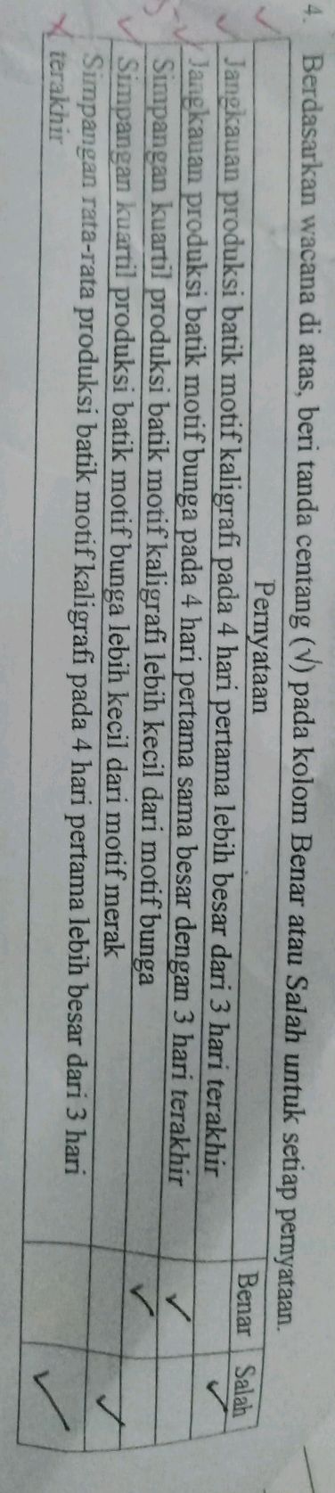 4. Berdasarkan wacana di atas, beri tanda | StudyX