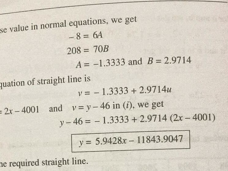 Given the following equations: $-8 = 6A$ | StudyX
