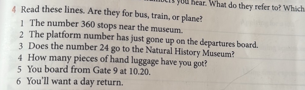 Read these lines. Are they for bus, train, | StudyX