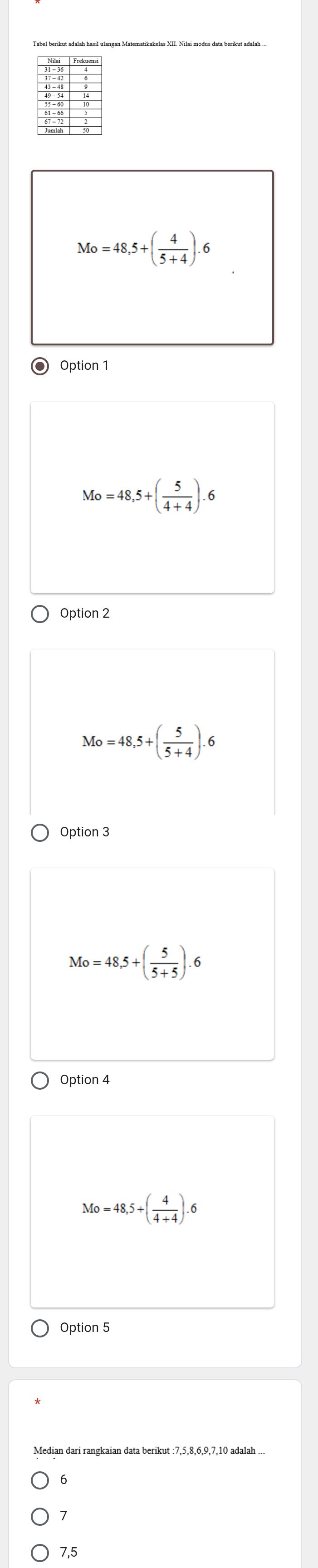 Tabel berikut adalah hasil ulangan | StudyX