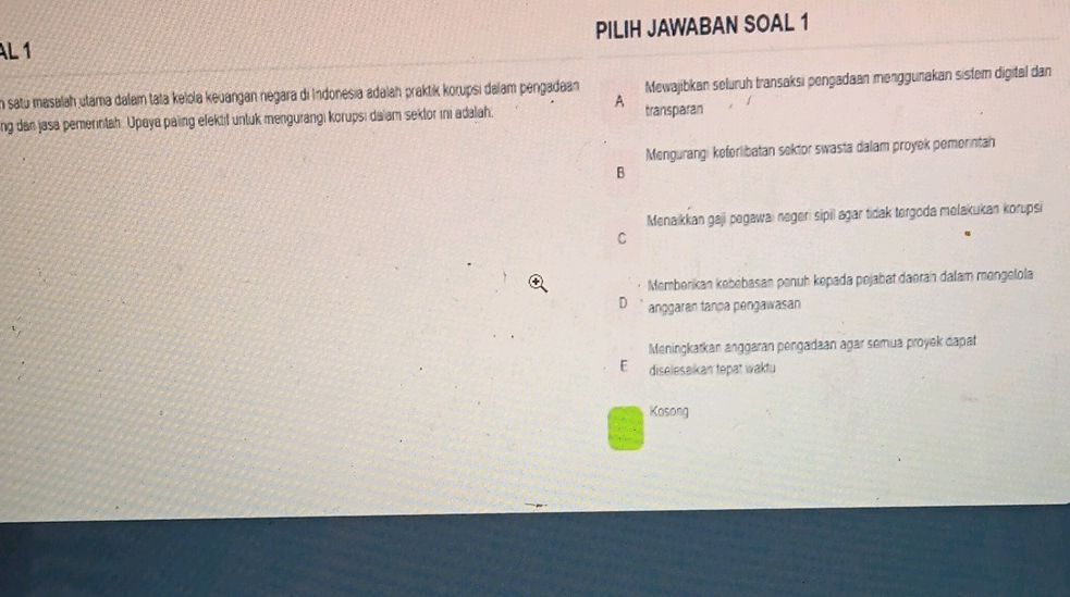 satu masalah utama dalam tata kelola | StudyX