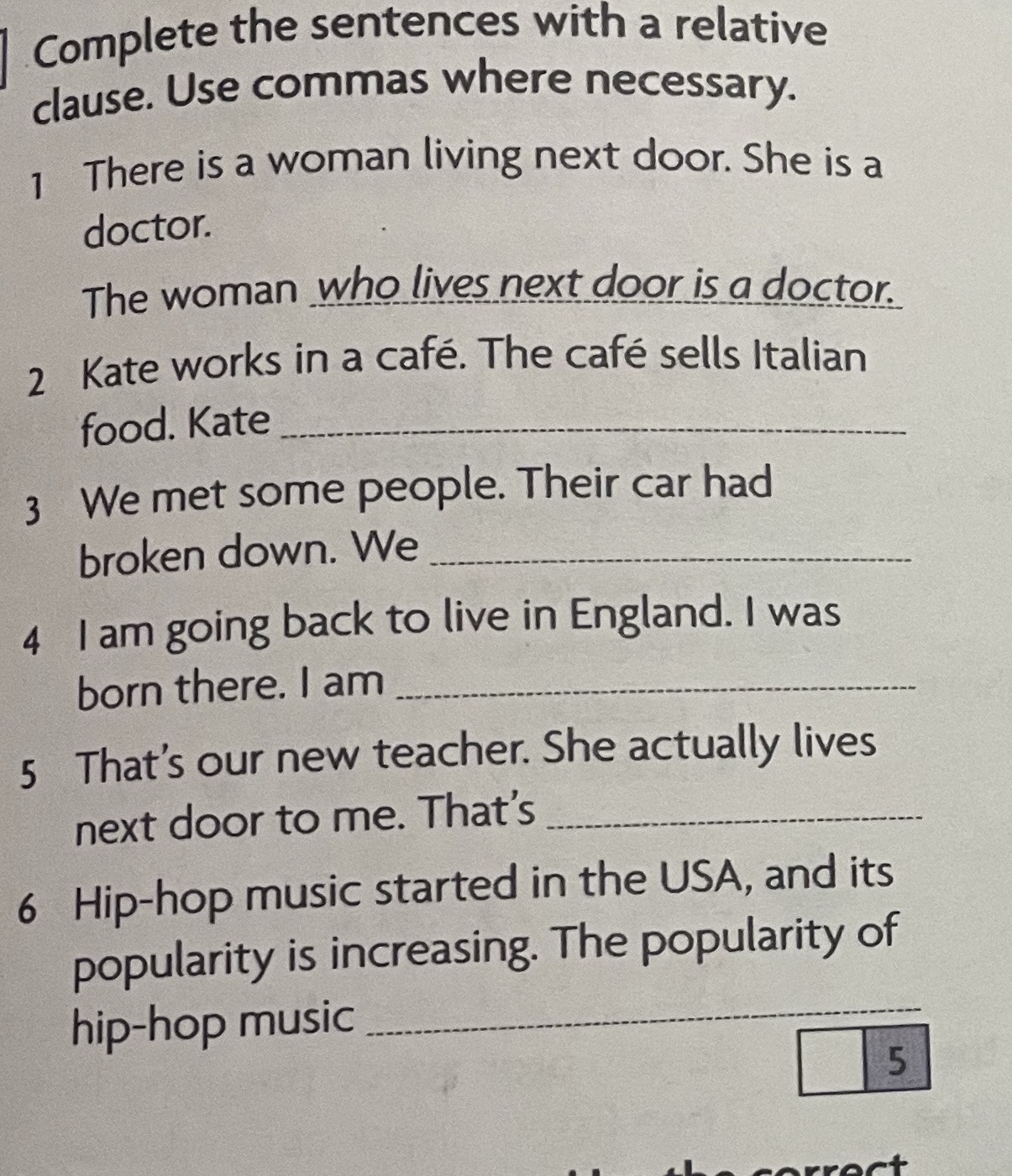 Complete the sentences with a relative | StudyX