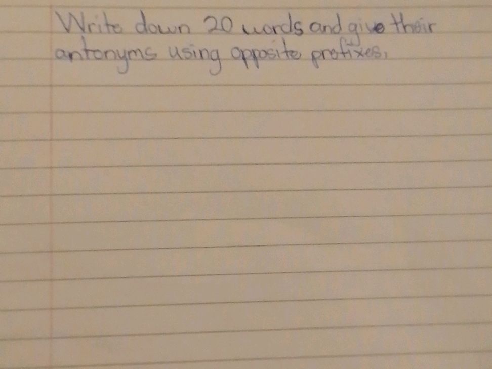 Write down 20 words and give their antonyms | StudyX