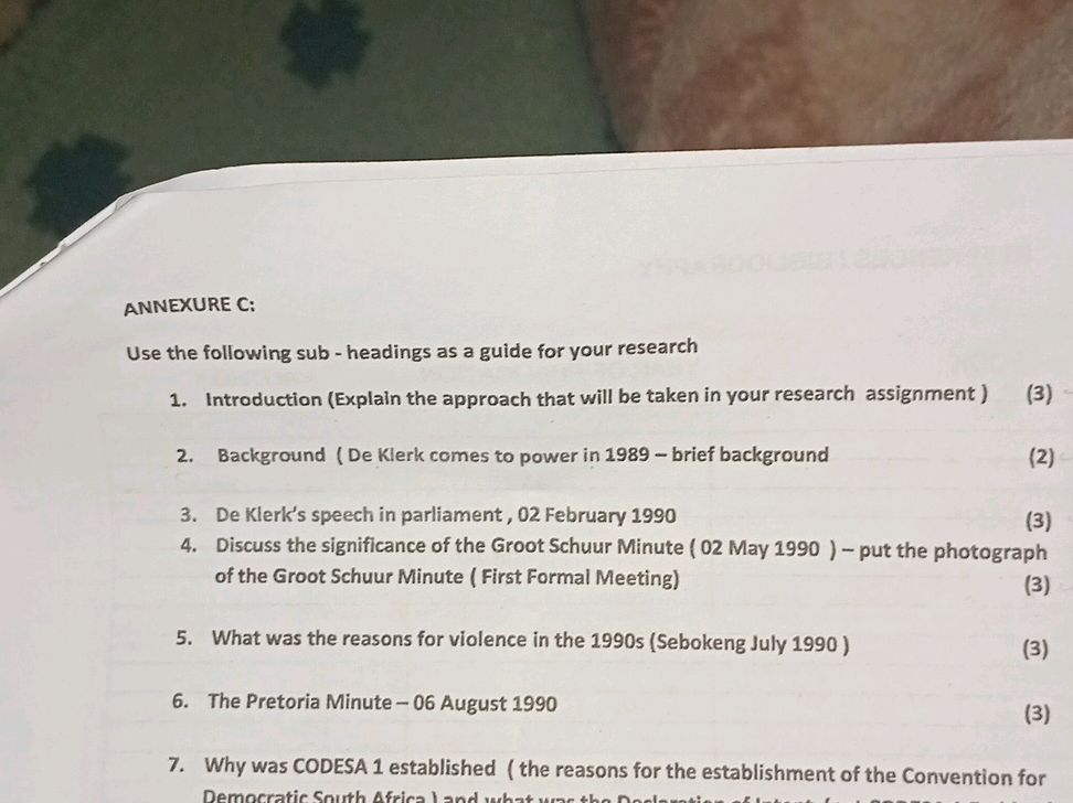 ANNEXURE C: Use the following sub - | StudyX