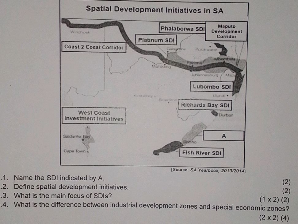 1. Name the SDI indicated by A. 2. Define | StudyX