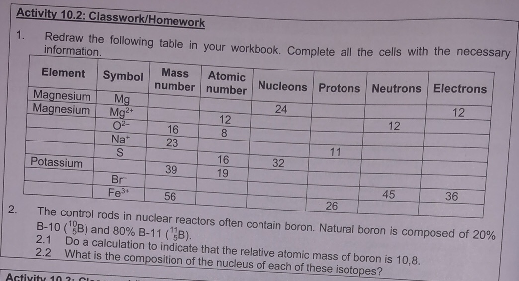 1. Redraw the following table in your | StudyX