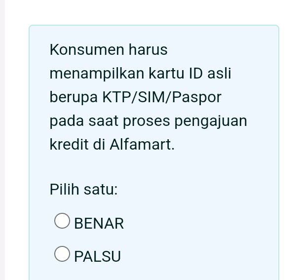 Konsumen harus menampilkan kartu ID asli | StudyX
