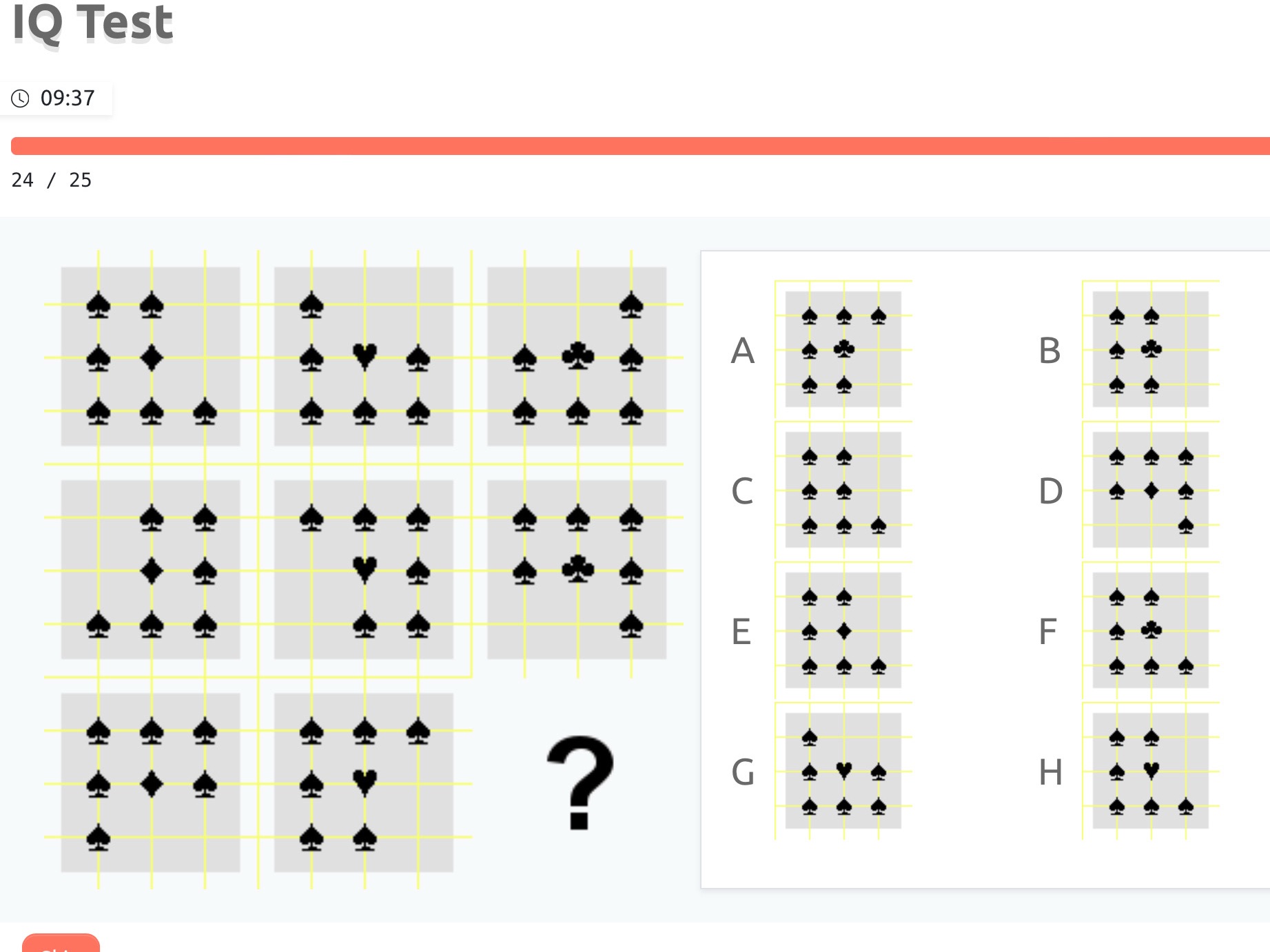 A visual pattern recognition problem. The | StudyX