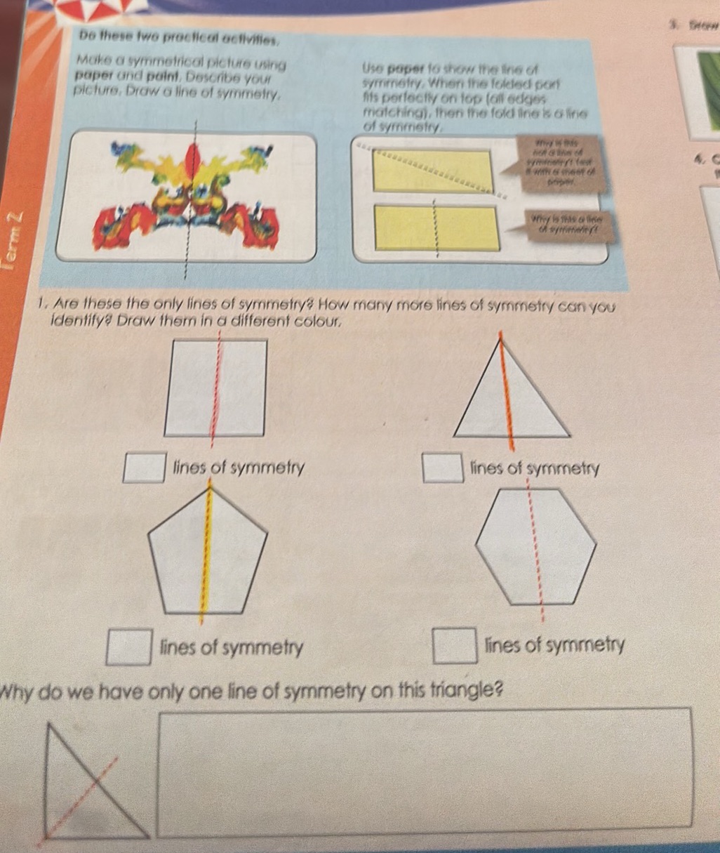 1. Are these the only lines of symmetry? How | StudyX