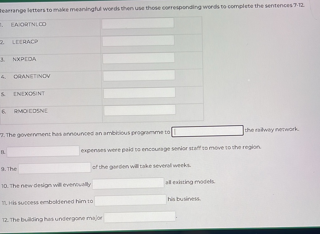 Rearrange letters to make meaningful words | StudyX