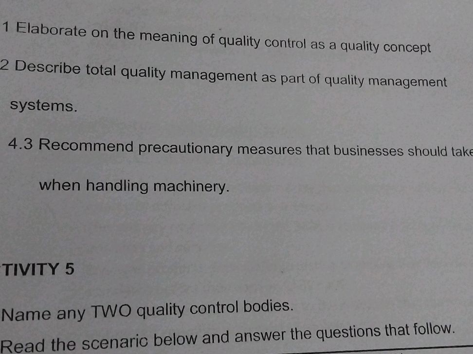 1 Elaborate on the meaning of quality | StudyX