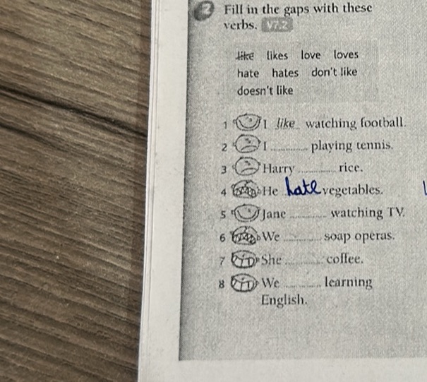 Fill in the gaps with these verbs. like | StudyX