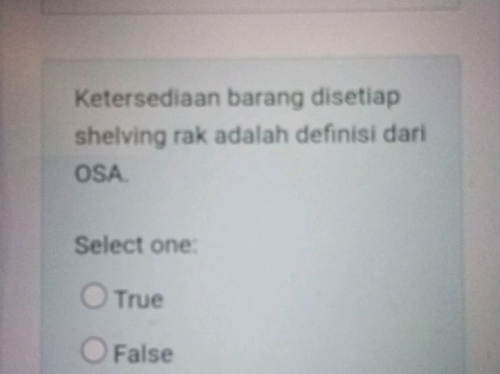 Ketersediaan barang disetiap shelving rak | StudyX