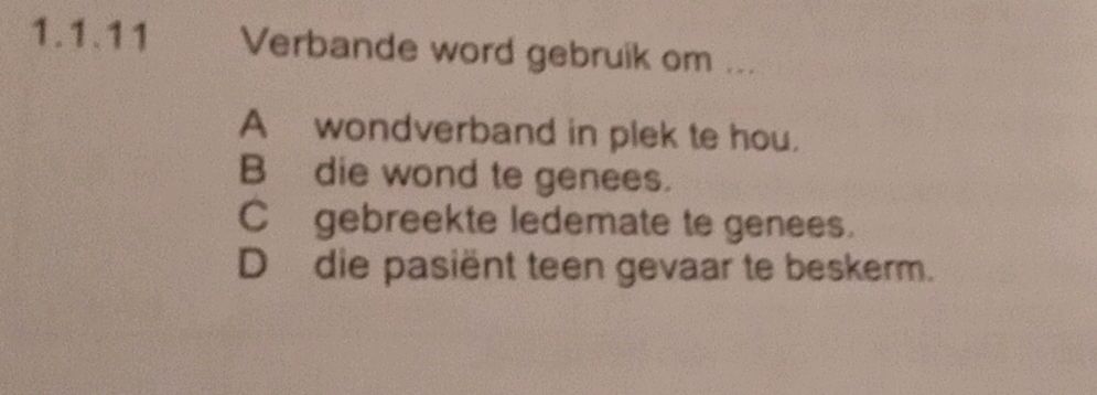 1.1.11 Verbande word gebruik om ... A | StudyX
