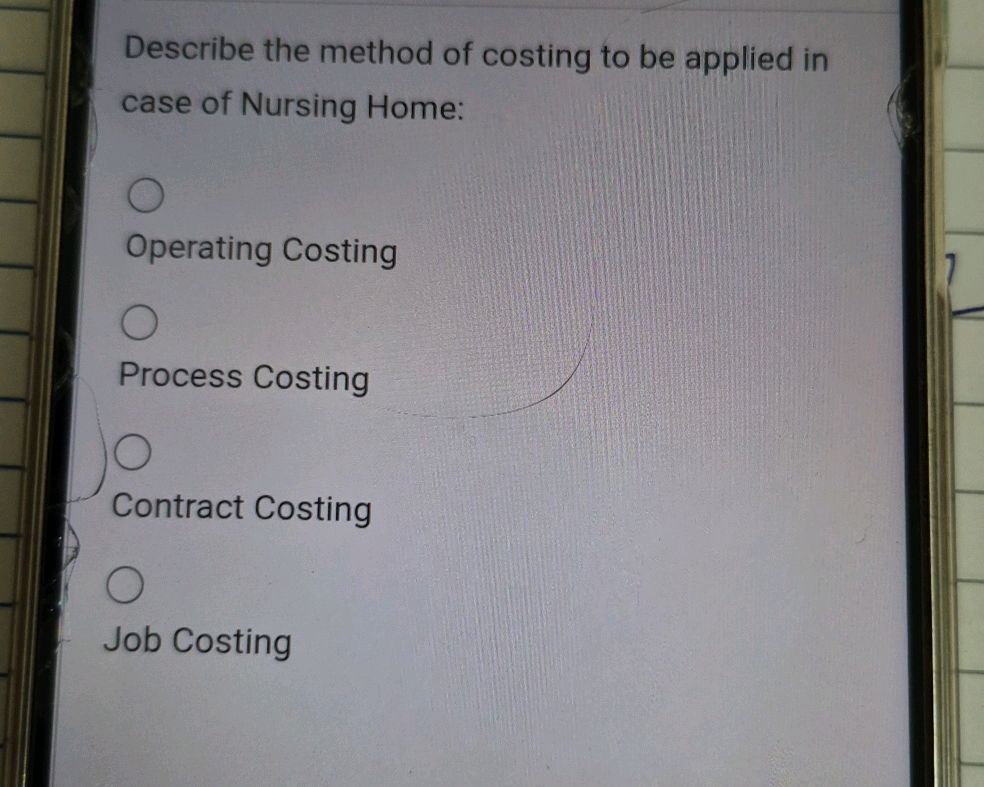 Describe the method of costing to be applied | StudyX