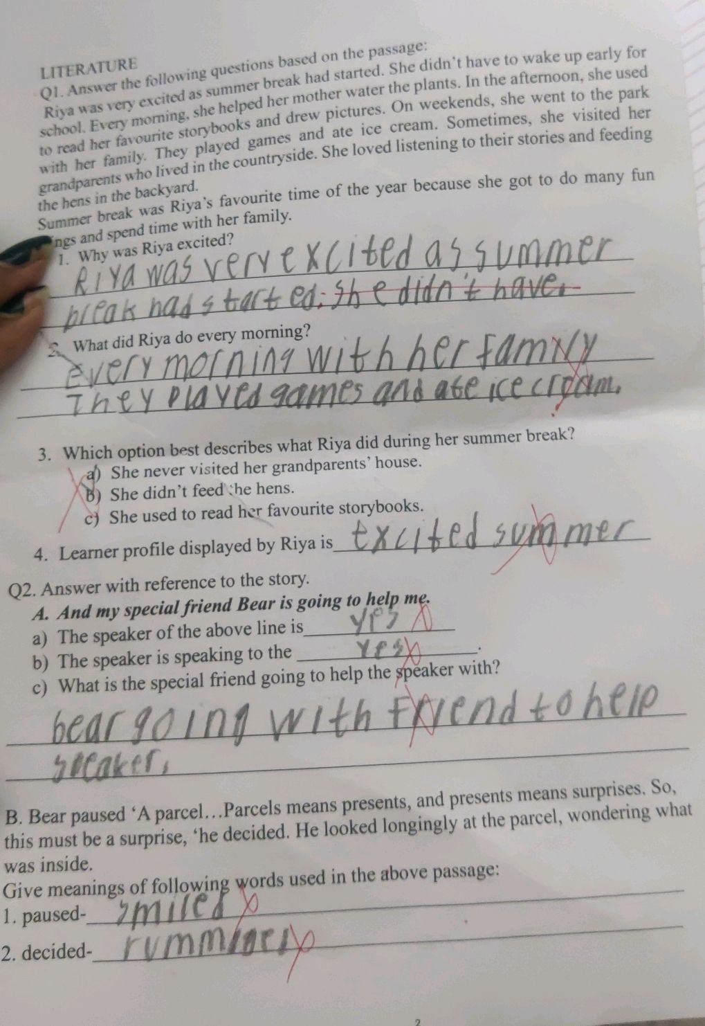 Q1. Answer the following questions based on | StudyX