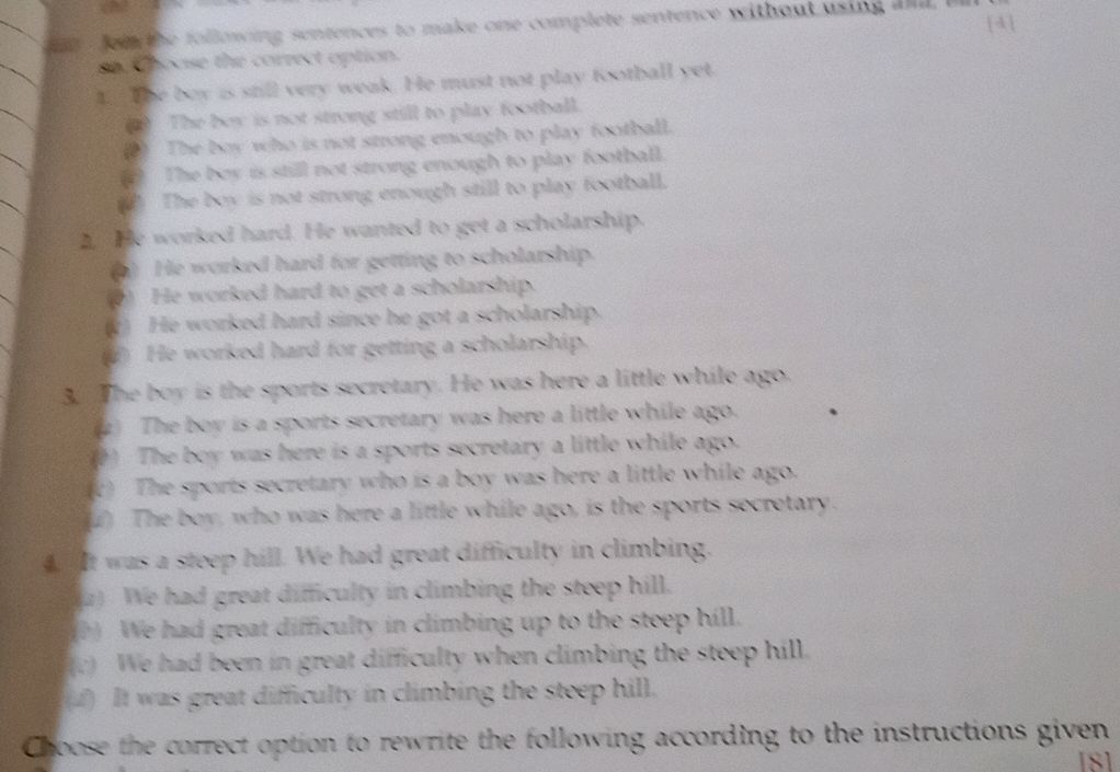 Choose the correct option to rewrite the | StudyX