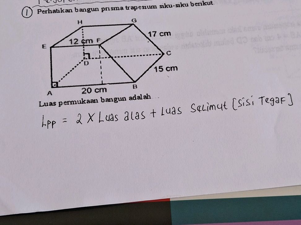 Perhatikan bangun prisma trapesium siku-siku | StudyX
