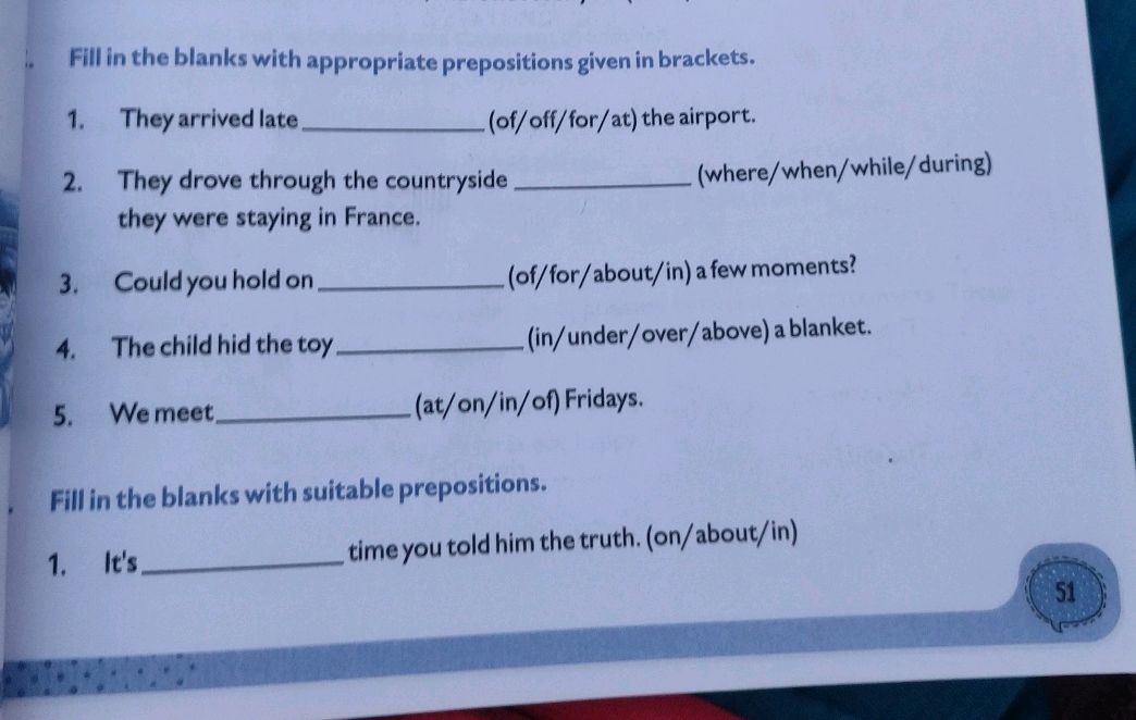 Fill in the blanks with appropriate | StudyX