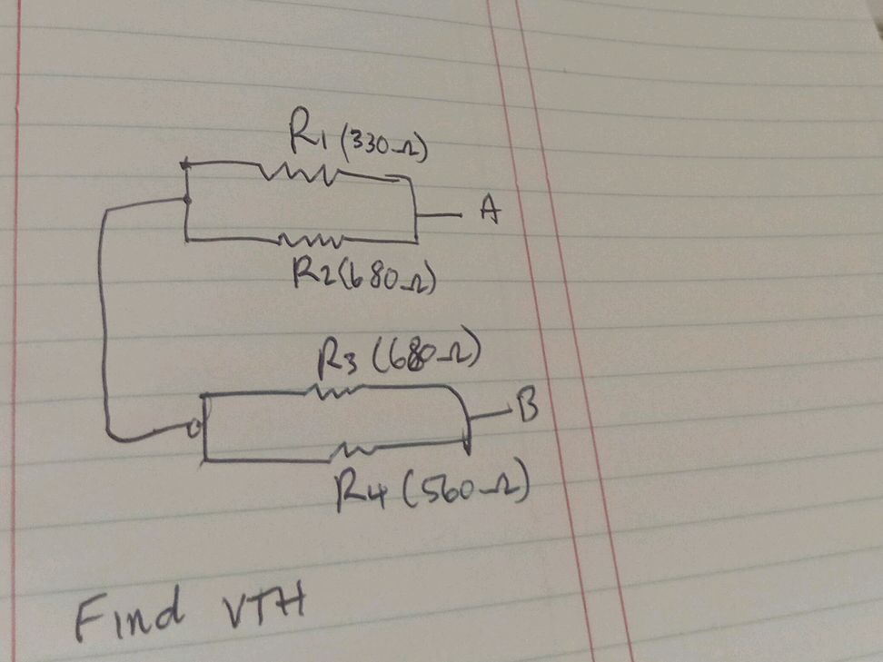 Find VTH The circuit diagram shows: * R1 | StudyX