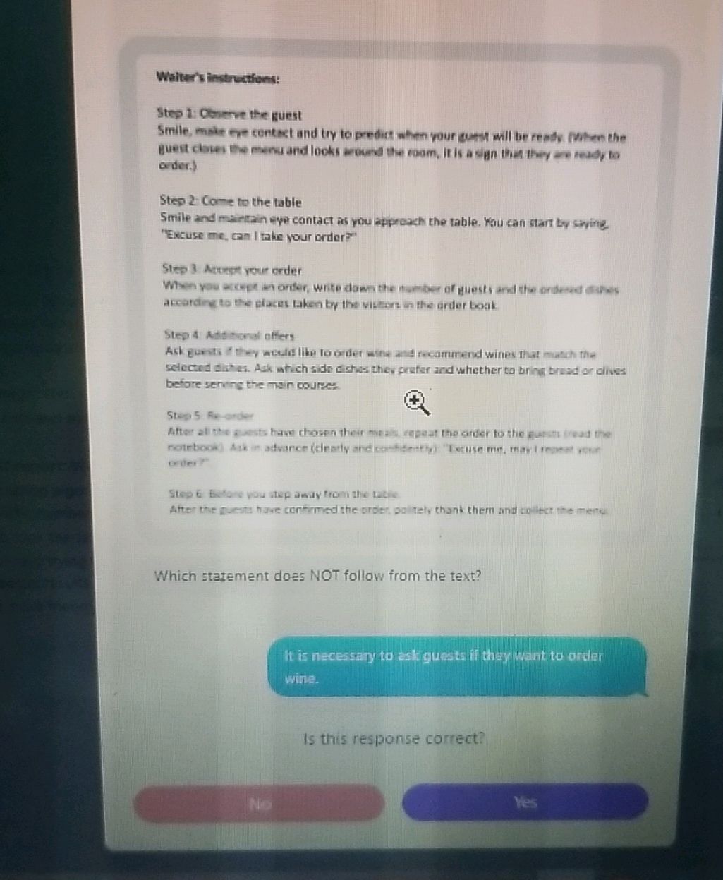 Which statement does NOT follow from the | StudyX