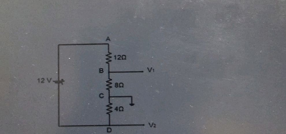 The image shows a circuit diagram with a 12V | StudyX