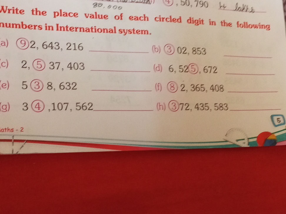 Write the place value of each circled digit | StudyX