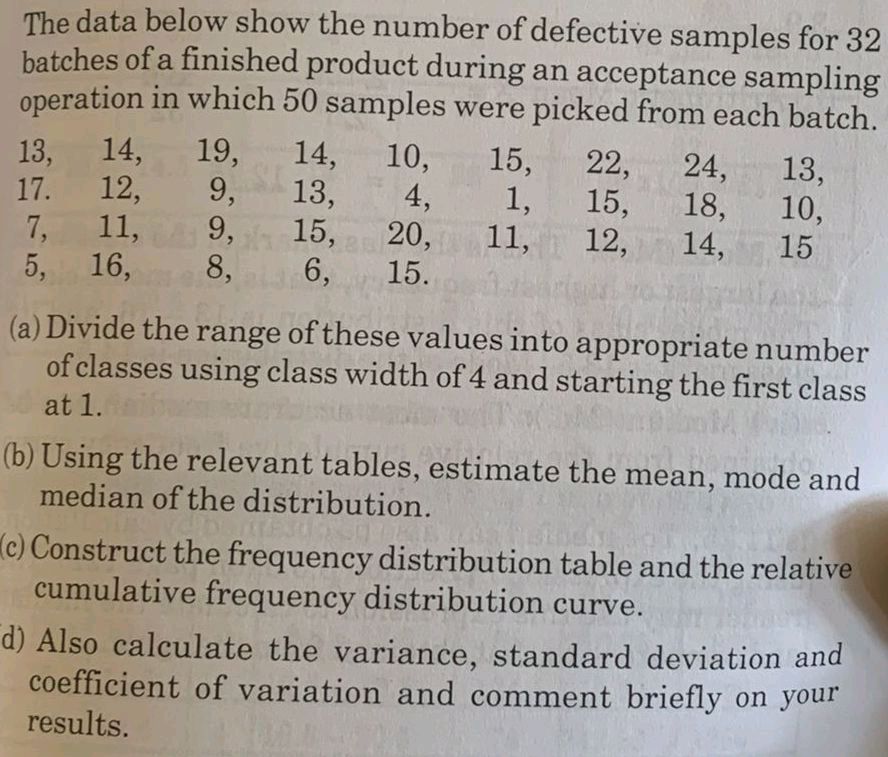 The data below show the number of defective | StudyX