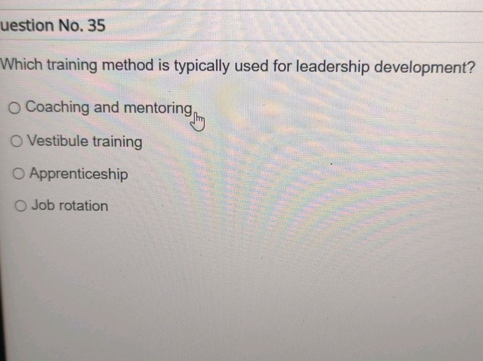 Which training method is typically used for | StudyX