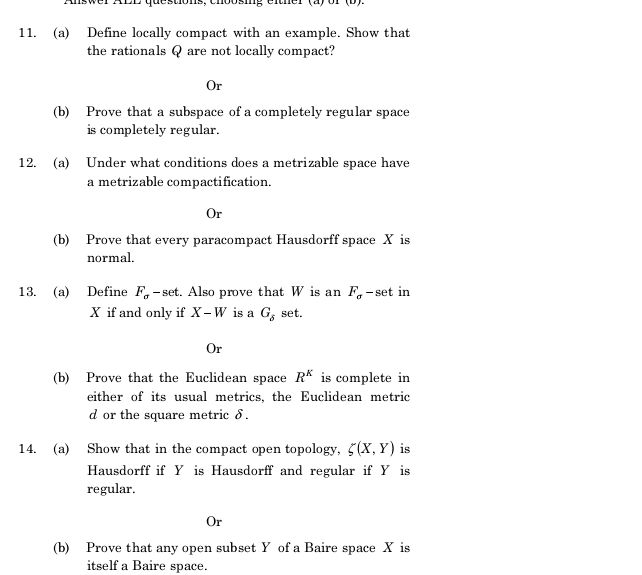 11. (a) Define locally compact with an | StudyX
