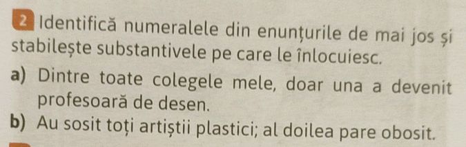 2 Identifică numeralele din enunțurile de | StudyX
