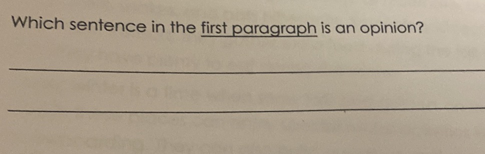 Which sentence in the first paragraph is an | StudyX