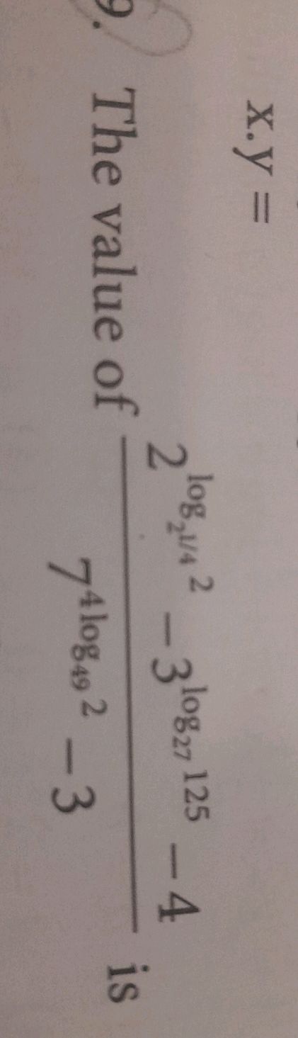 The value of $ {2^{_{1/4} 2} - 3^{_{27} | StudyX