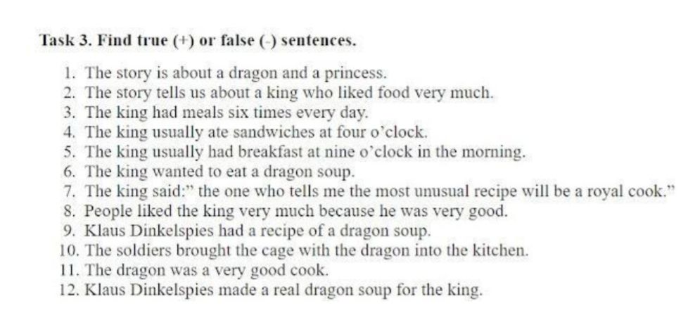 Task 3. Find true (+) or false (-) | StudyX