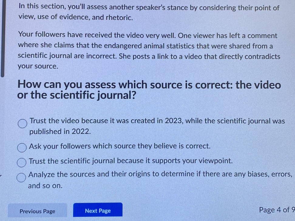 How can you assess which source is correct: