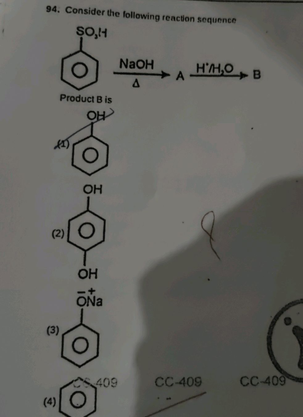 94. Consider the following reaction sequence | StudyX
