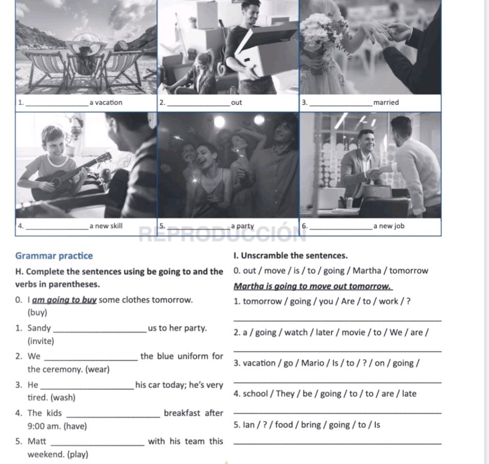 H. Complete the sentences using be going to | StudyX