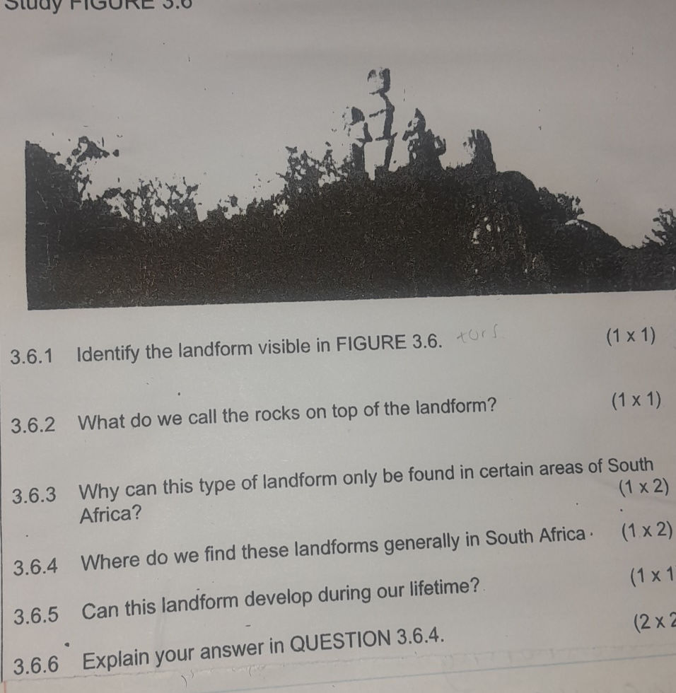 3.6.1 Identify the landform visible in