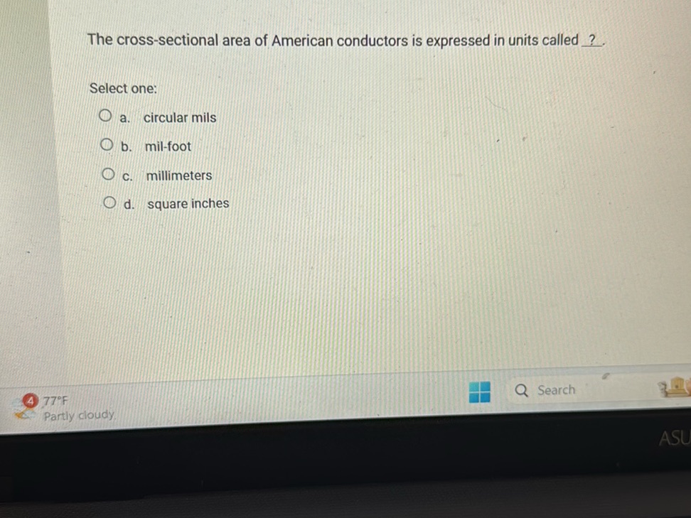 The cross-sectional area of American | StudyX