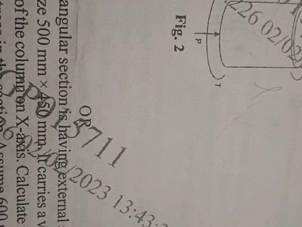angular section is having external ze 500 mm | StudyX
