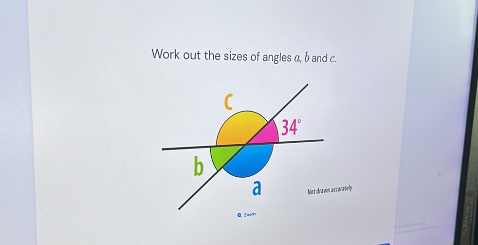 Work out the sizes of angles a, b and c. In | StudyX