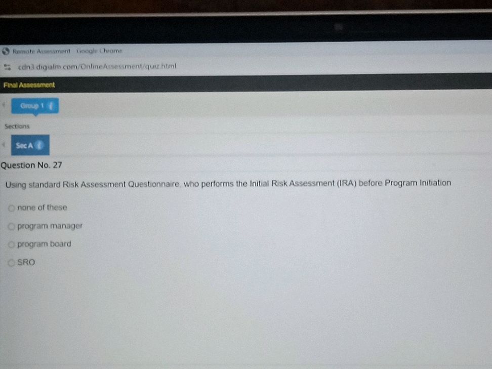Using standard Risk Assessment | StudyX
