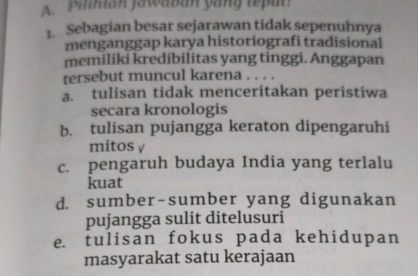 Pilihlah jawaban yang tepat! 1. Sebagian | StudyX