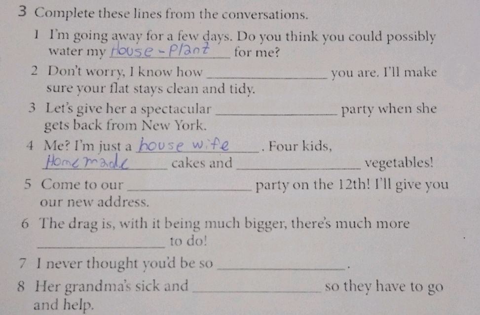 3 Complete these lines from the | StudyX