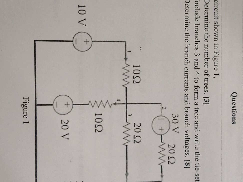 circuit shown in Figure 1, Determine the | StudyX