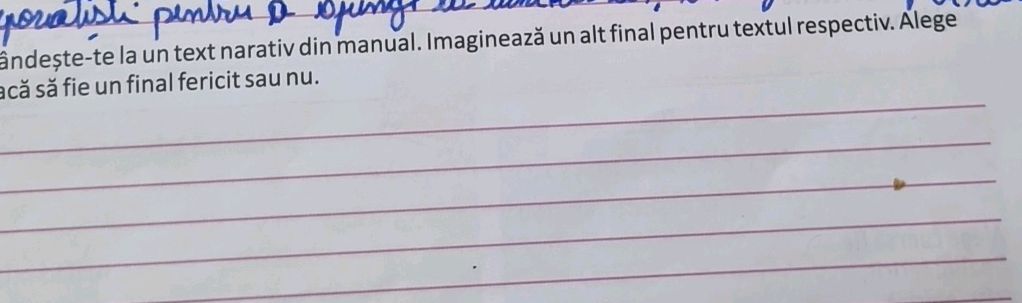 Gândește-te la un text narativ din manual. | StudyX