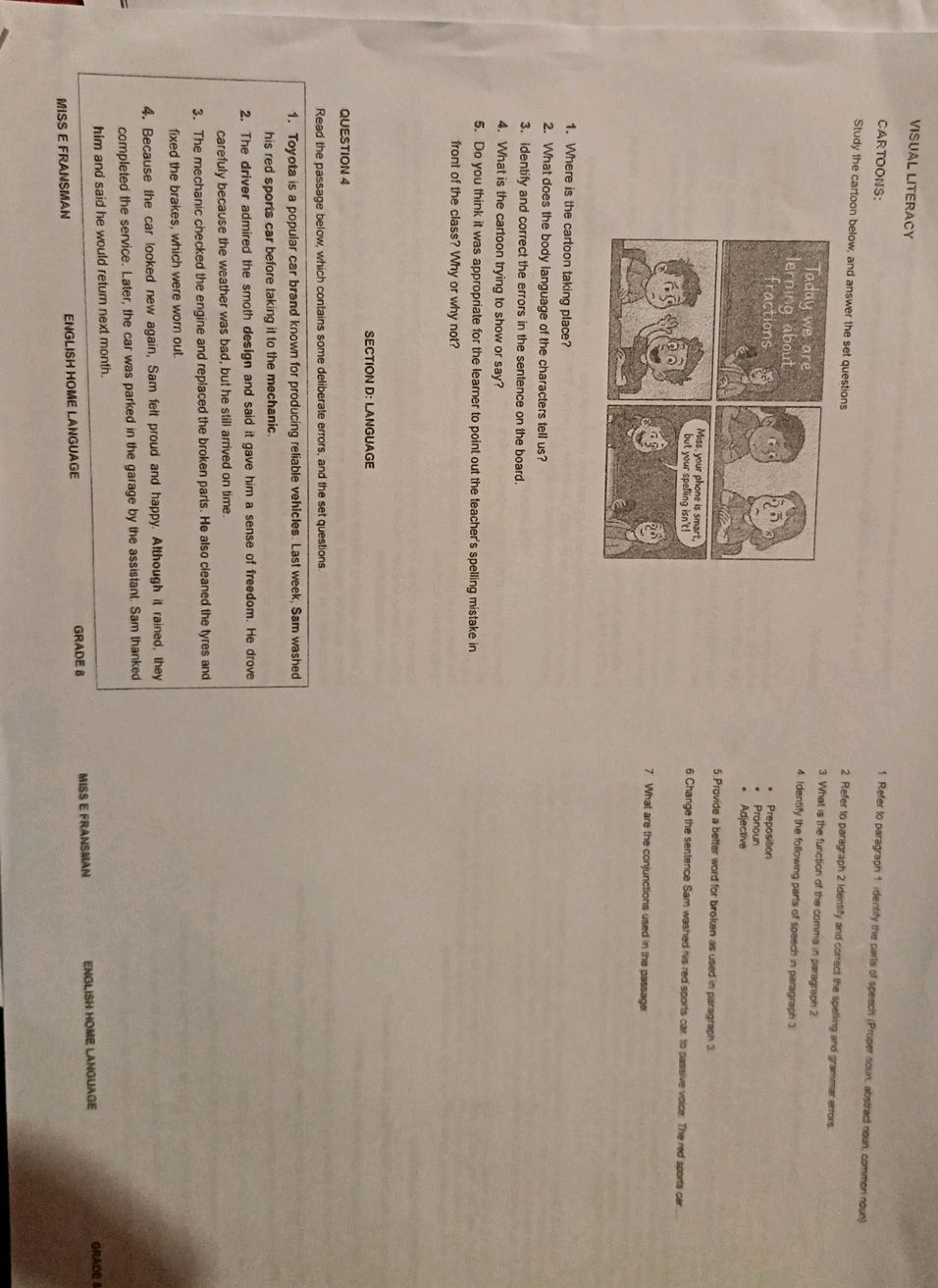 Study the cartoon below, and answer the set | StudyX